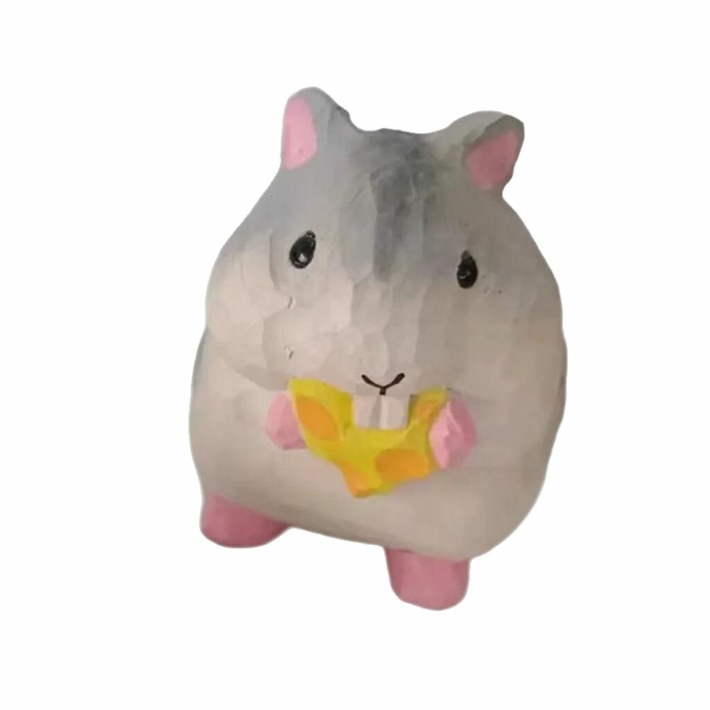 Деревянная статуэтка хомяка для декора