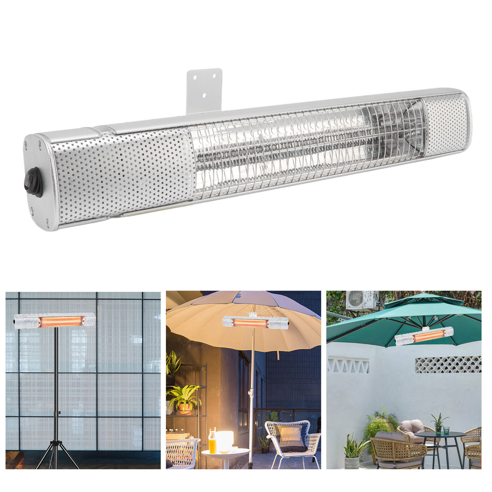 Электрический обогреватель подвесной пыленепроницаемый водостойкий инфракрасный обогреватель из углеродного волокна 1000 Вт обогреватель для патио 220 В вилка европейского стандарта