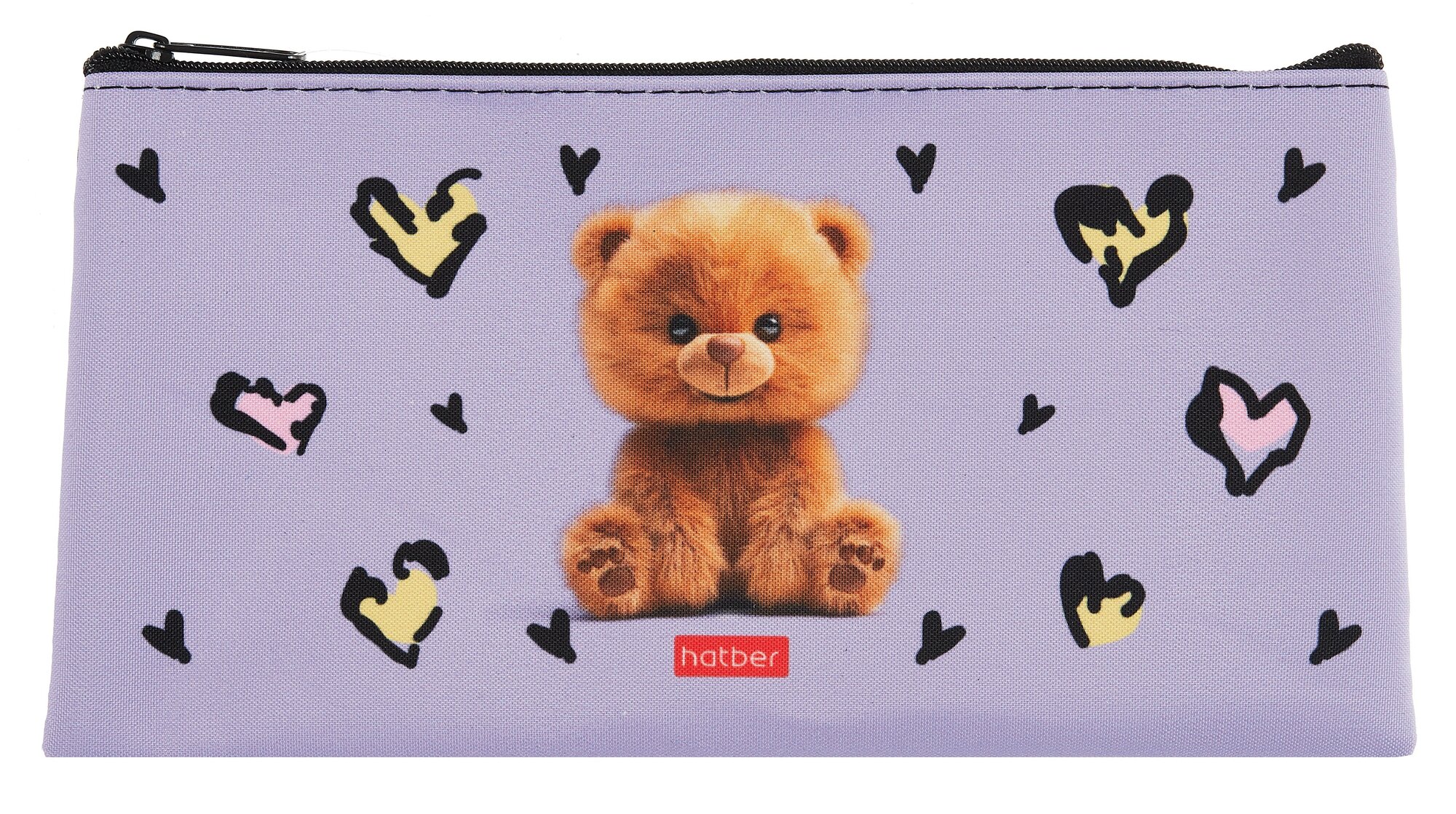 Пенал-косметичка "Пушистый мишка" 20,5*11см, на молнии мягкий