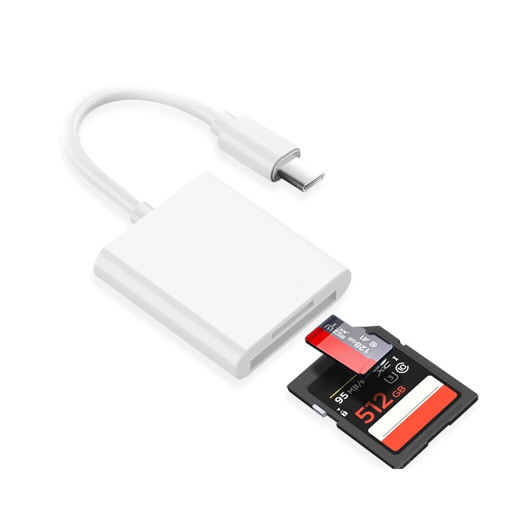 Устройство чтения карт USB C / TF для мобильного телефона-Планшета 15-й серии, Устройство Просмотра карт Камеры со Слотами для карт TF