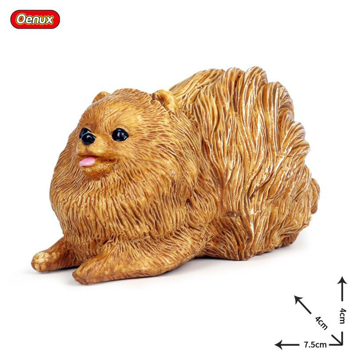 Oenux Classic Lovely Pomeranian Dog Animal Model Kawaii Pet Dog Action Figures PVC Home Decoration Educational Toy For K