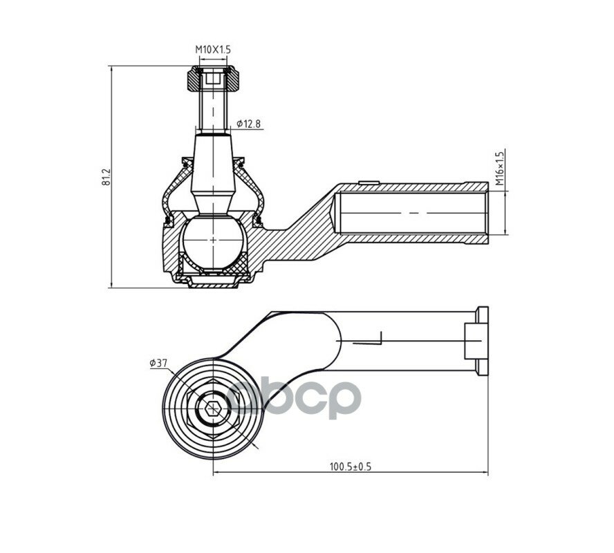 Наконечник рулевой тяги L FORD C-Max 2007->/Focus II/III 2005->, VOLVO C30/S40/V50 2005-> S&K арт. SKTE2037
