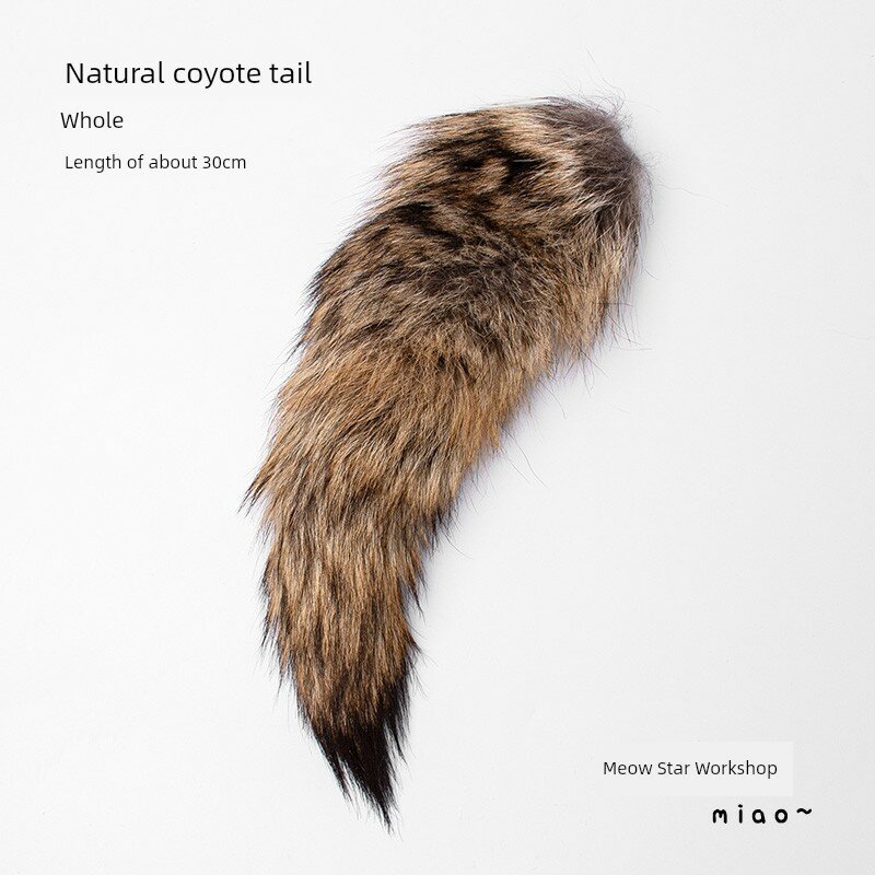 Натуральный и необработанный хвост койота, хвост лисы, игрушка-дразнилка для кошек, кусочки меха, игрушка для
