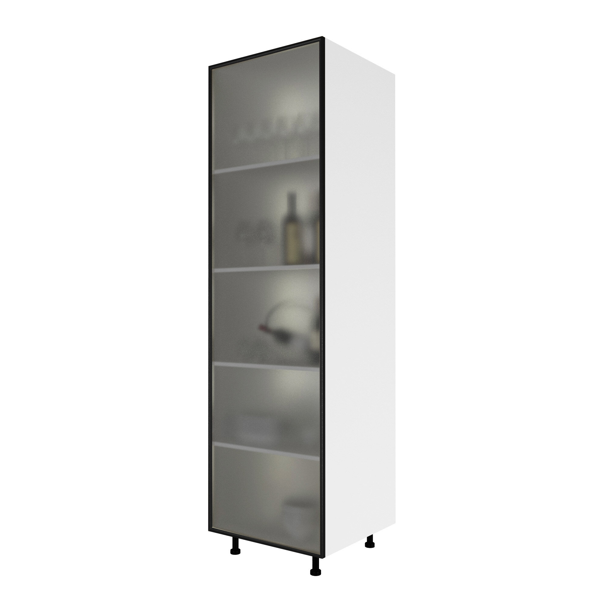 Фасад из алюминиевого профиля со стеклом Aluminum Glass 60х230х2 см, черный анод/графит сатинат