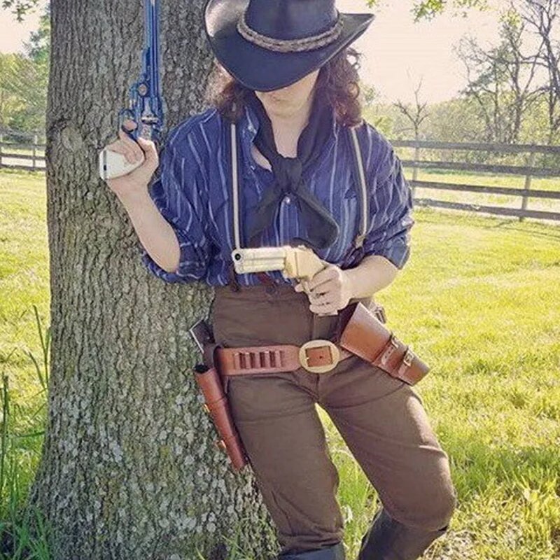 Ковбойская кобура с поясом, искусственная кожа Yellowish brown