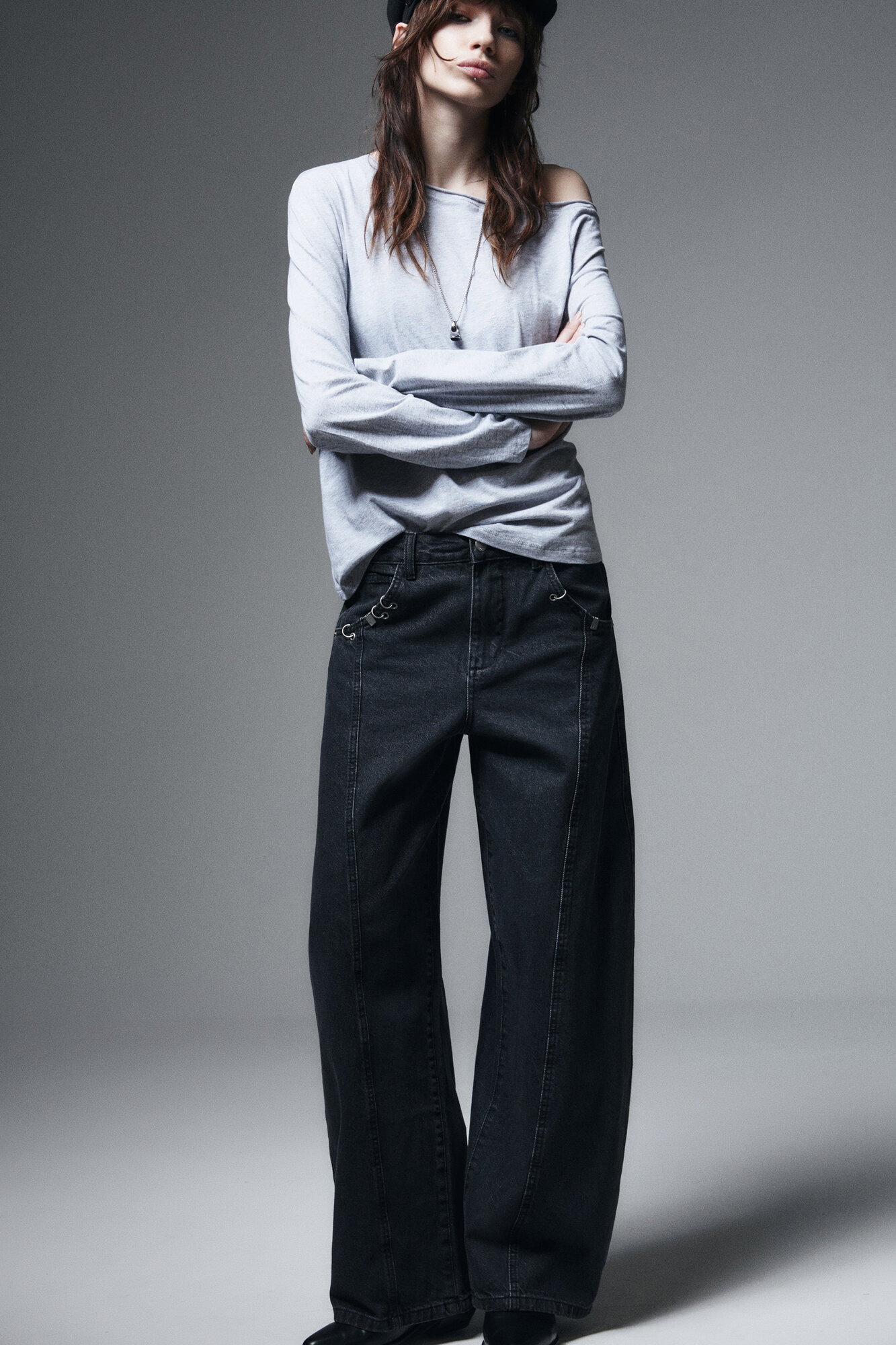 Джинсы широкие rock 