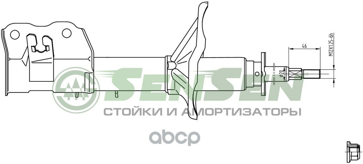 Амортизатор MITSUBISHI CARISMA 05/95-02/99 (V=1.6/1.9TD) пер. прав. газ. Sensen арт. 42130175