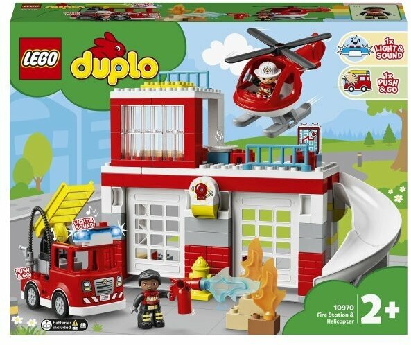 Конструктор LEGO DUPLO Пожарная часть и вертолёт (LEGO 10970)