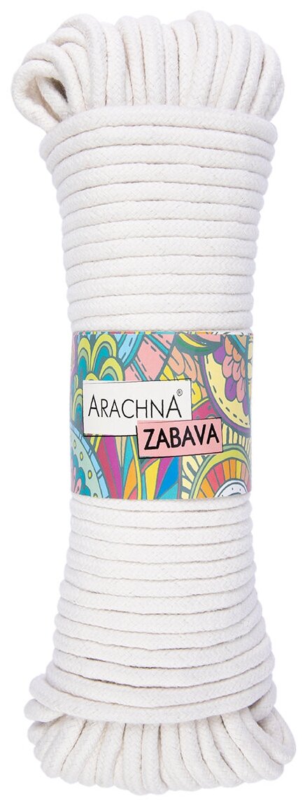 Пряжа (шнур) 3 шт. х 330 г ARACHNA "ZABAVA" 51% хлопок, 49% полиэстер 25 м №305 молочный