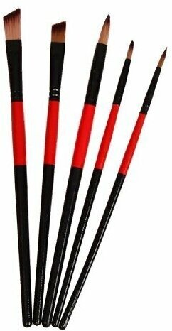 Кисточки нейлоновые 5 штук (3 круглые, 2 плоские)