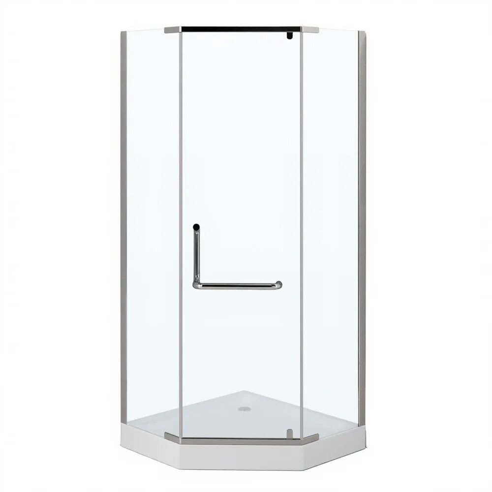 Душевой уголок Agger A03-090MCR с поддоном, стеклянный, 88x88, с распашными дверями, с низким поддоном, с матовым стеклом
