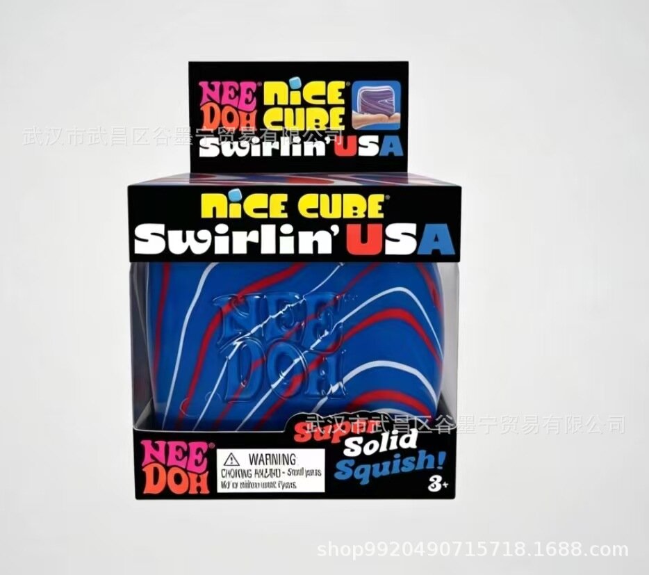 NEE DOH Ограниченная серия к 4 июля Fluid Cube антистресс игрушка с улучшенной цветной коробкой