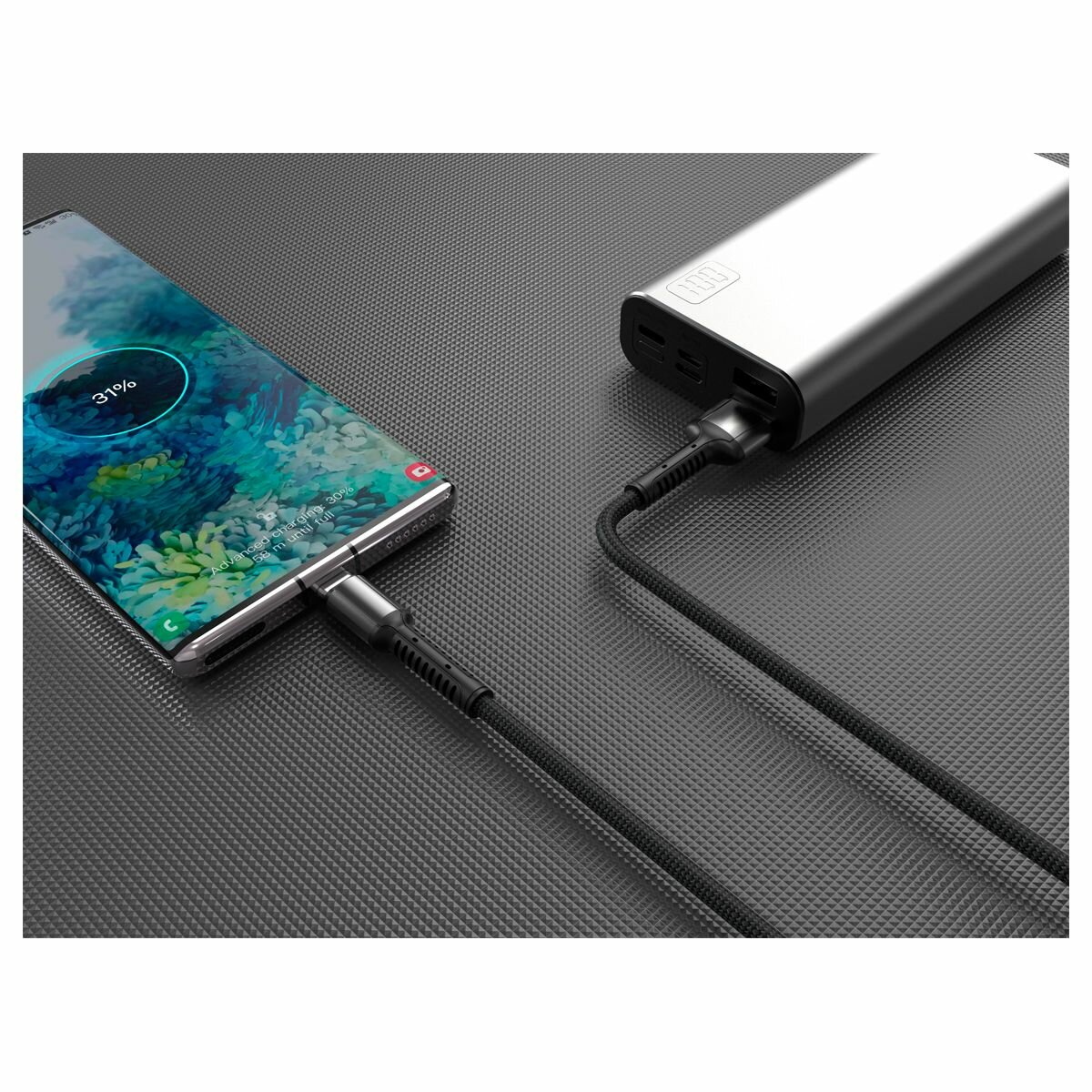 Кабель SmartBuy S26, USB - micro-USB, 3A output, нейлоновая оплетка, 1м, черный (iK-12-S26bg)