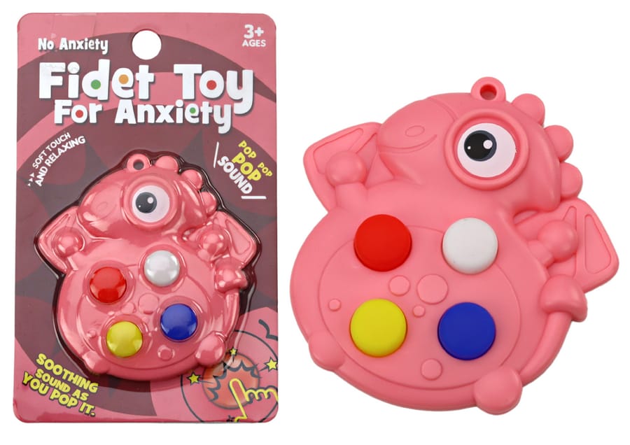 Головоломка Lean Toys Pop It динозавр, розовый