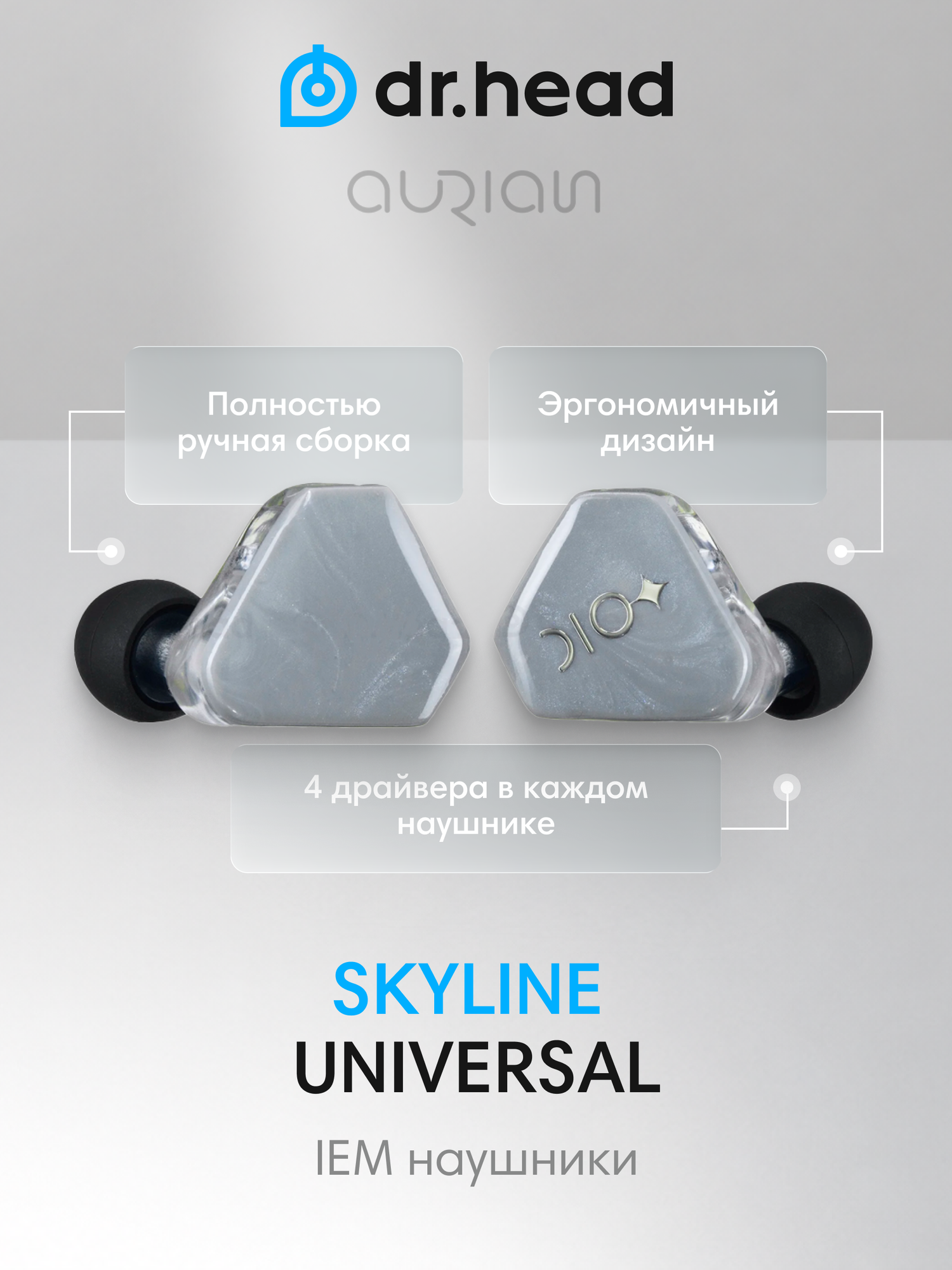Aurian Skyline Universal - внутриканальные наушники, 4 драйвера