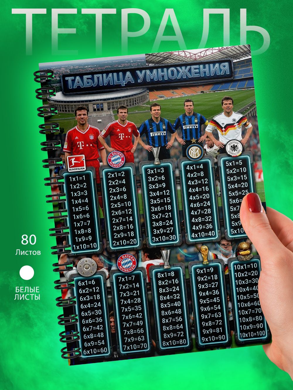 Тетрадь - Таблица умножения - футболист - Лотар Маттеус