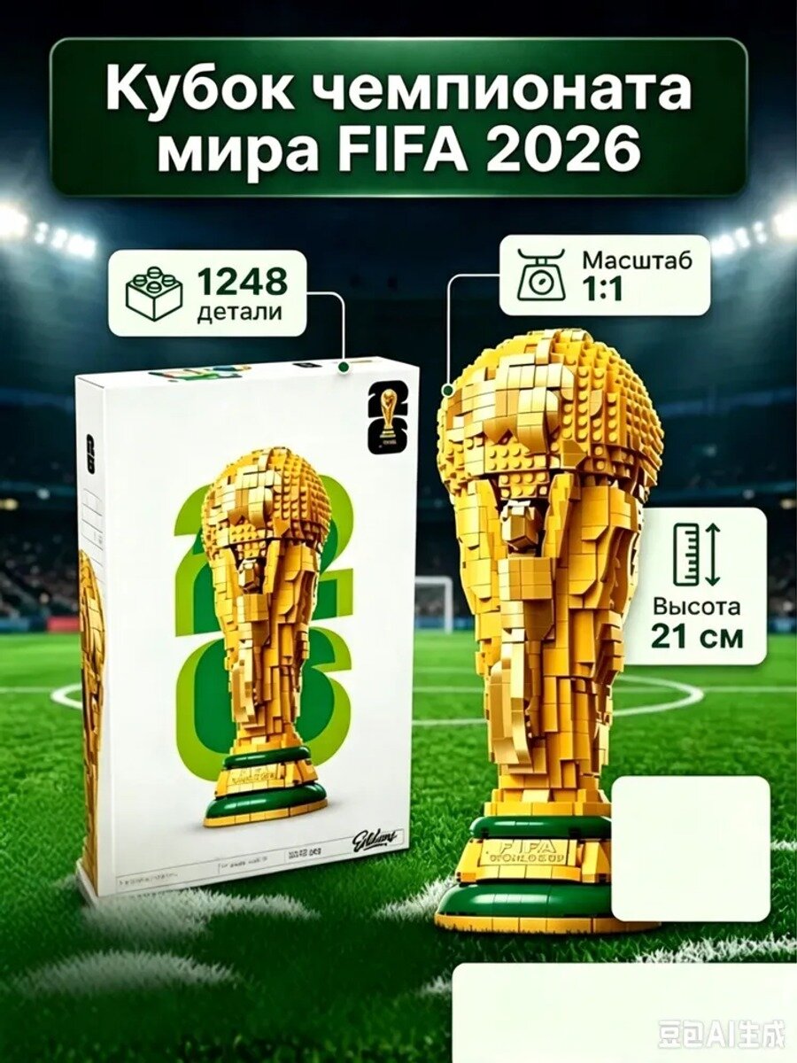 Конструктор кубок чемпионата мира FIFA 2026, 1248 деталей, 43020, World Cup 2026