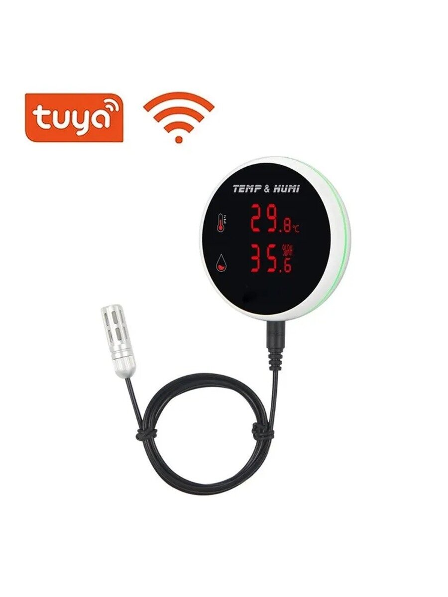 Smart Life/Tuya WiFi датчик температуры и влажности, кабель-зонда длиной 3 метра, высокая точность, водонепроницаемость IP65, беспроводной термометр