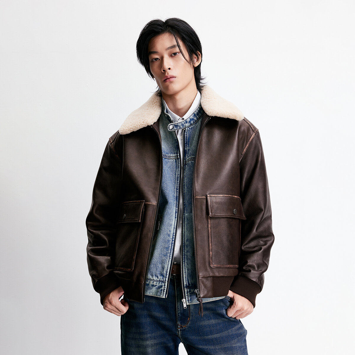 Куртка кожаная Jack & Jones