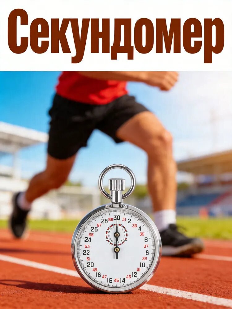 Профессиональный механический секундомер серебристого цвета для учебных экспериментов