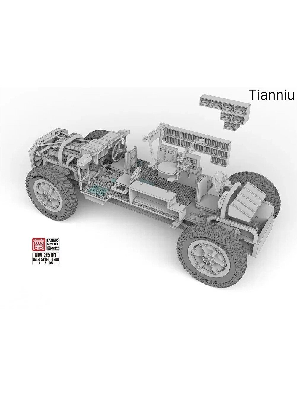 Heavy&Lanmo 1/35 35005 Autoblinda AB41 Бронированный автомобиль + внутренняя конструкция модель комплекта