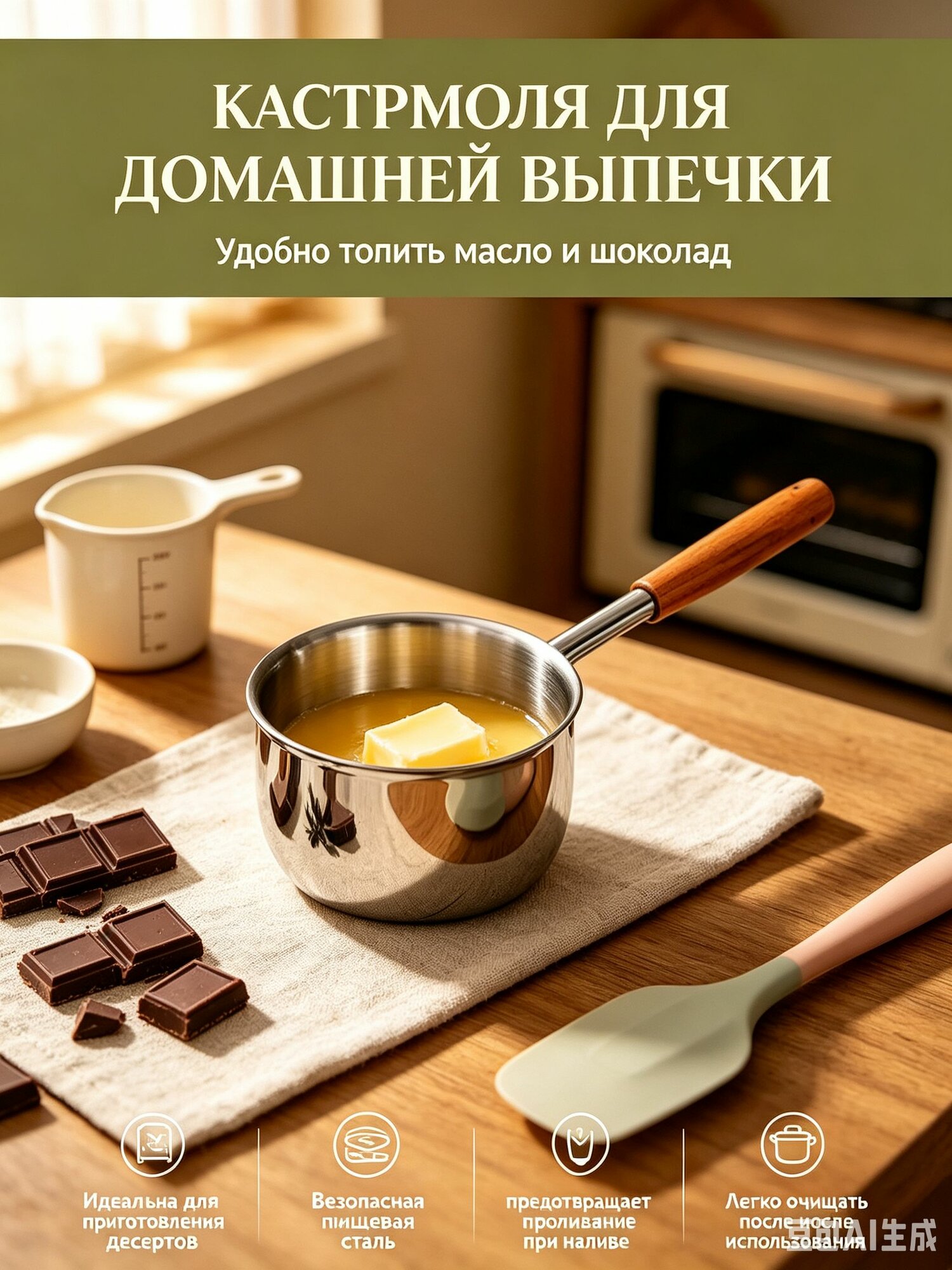 Кухонный ковш 0.5 л 10.5 см, нержавеющая сталь