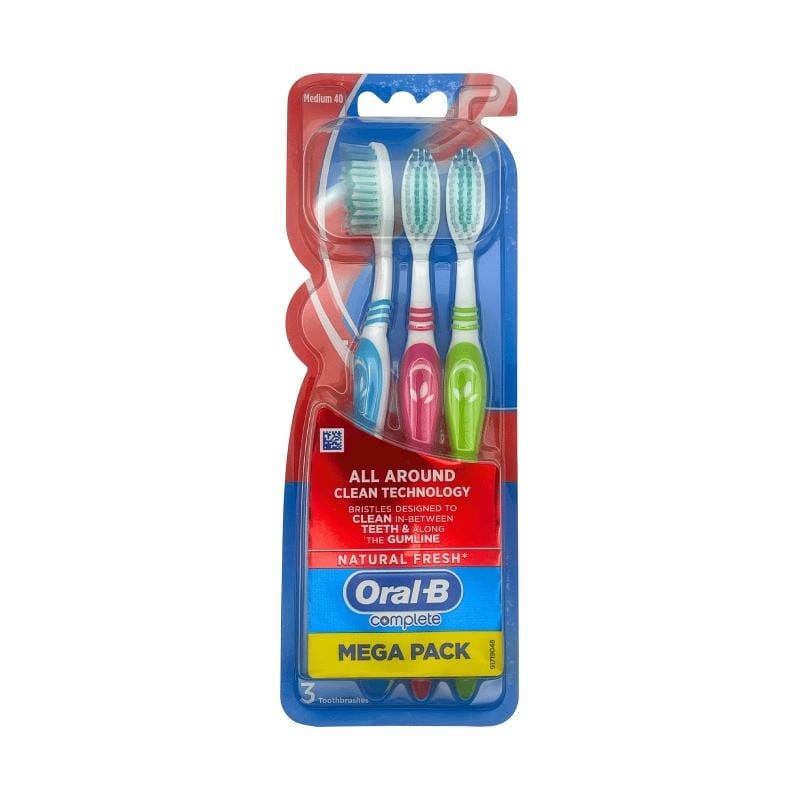 Зубная щетка Oral-B Complete All Around Clean Technology, средней жесткости, 3 шт, разноцветный