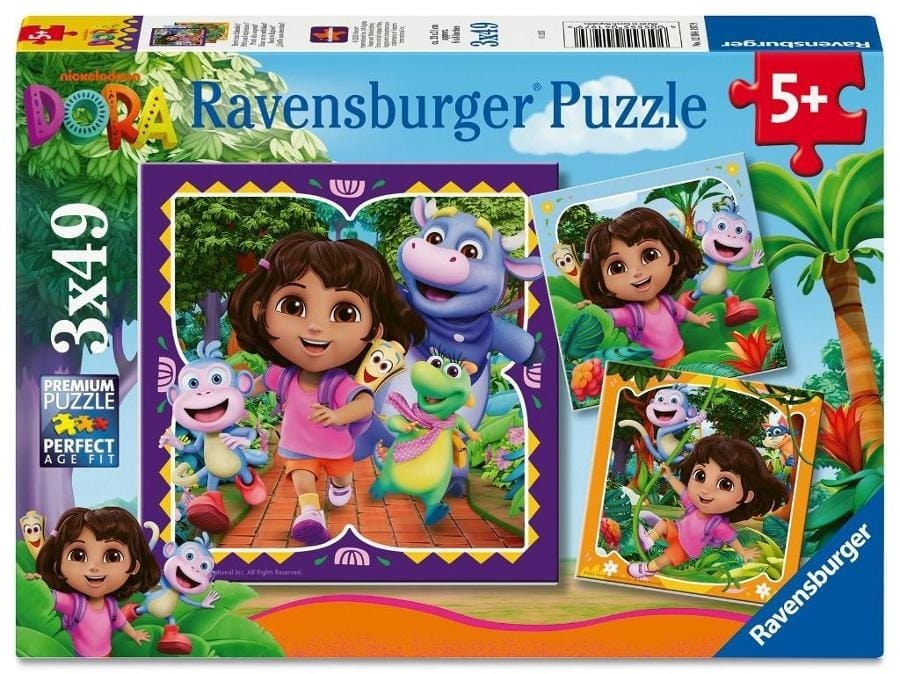 Пазл Ravensburger Дора познаёт мир, 3x49 элементов