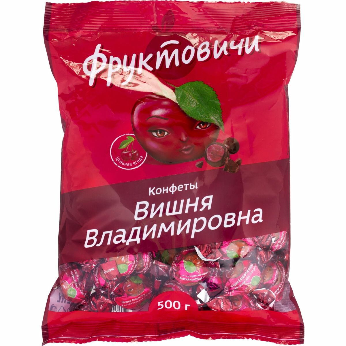 Конфеты Вишня Владимировна Фруктовичи в темн шоколадной глазури, 500г (2379190), 1шт.