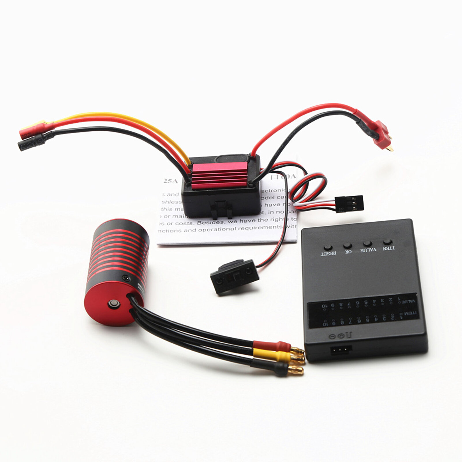GTSKYTENRC Водонепроницаемый бесщеточный двигатель 2838 4400KV и бесщеточный ESC 35A и карта программирования Замена для 1/14 1/16 SCY HSP Trax4 HPI с дистанционным управлением автомобиля грузовика