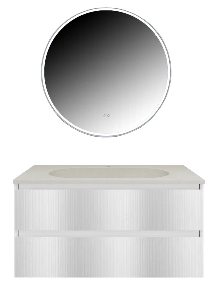 Мебель для ванной комнаты Vincea Welle 100 m.white soft-touch, раковина VCB-4H100J жасмин
