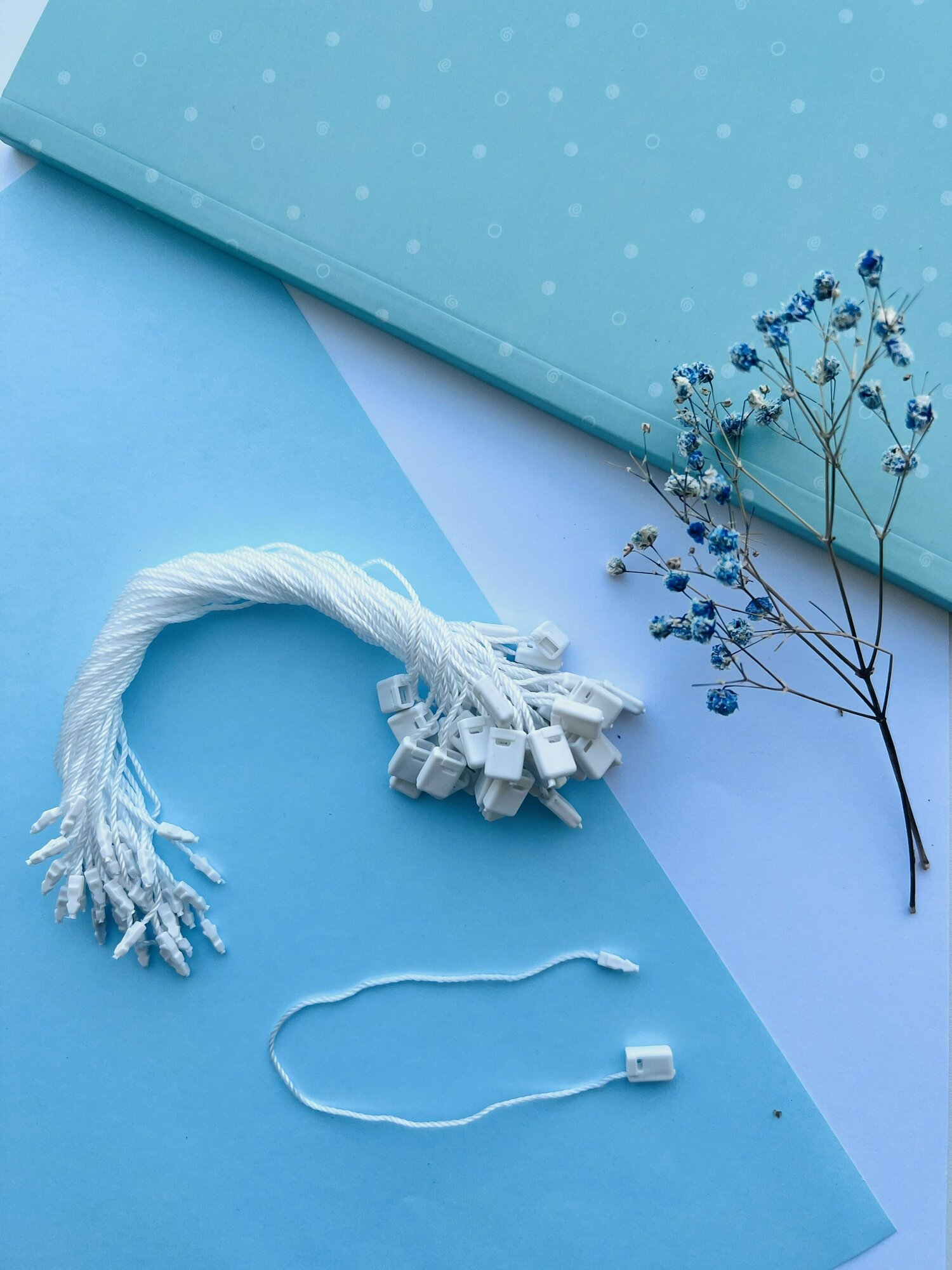 Микропломба для этикеток, биркодержатель веревочный с пластиковой пломбой 16 см , упаковка 1000 шт.