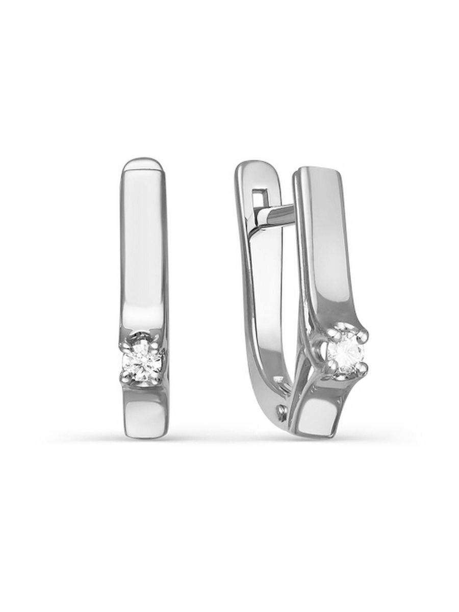 Серьги, белое золото, 585 проба, бриллиант