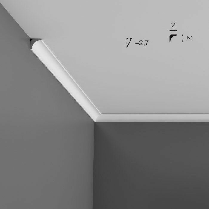 Карниз Гладкий Orac Decor CX133 Д200xШ2xВ2 см Лепнина из Дюрополимера / Орак Декор.