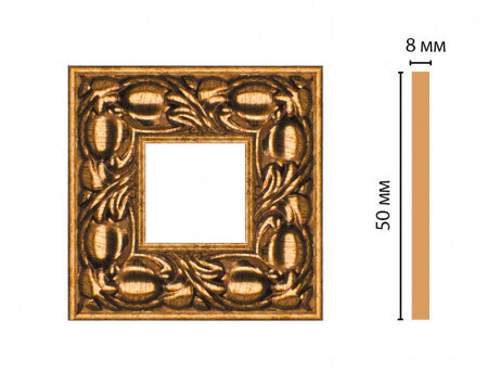 Вставка Цветная Decomaster 130C-2-58 В50хШ50хД8 мм / Декомастер.