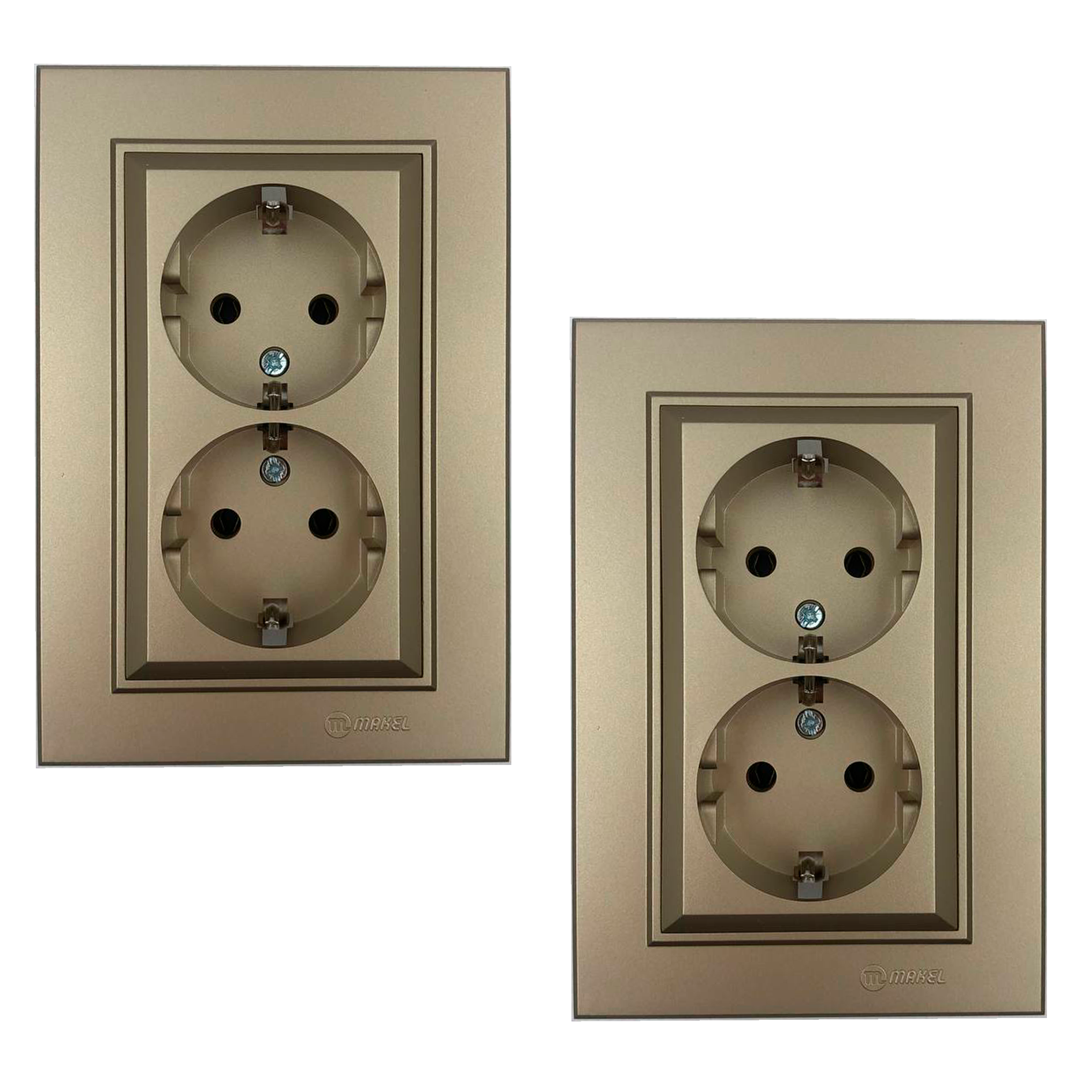 Розетка 2-я с/з Makel Karea цвет латунь 56057082 - 2шт.