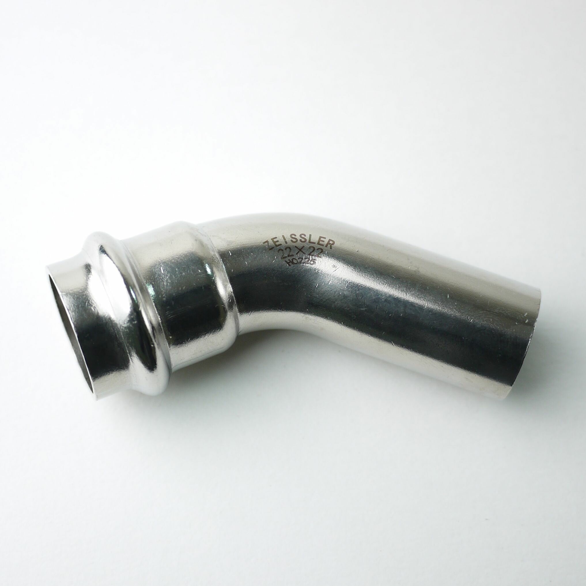 Пресс-отвод 45 х22 из нержавеющей стали однораструбный