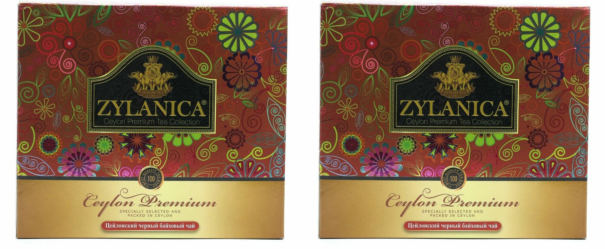Zylanica Чай черный Ceylon Premium Collection, 100 пак, 2 уп