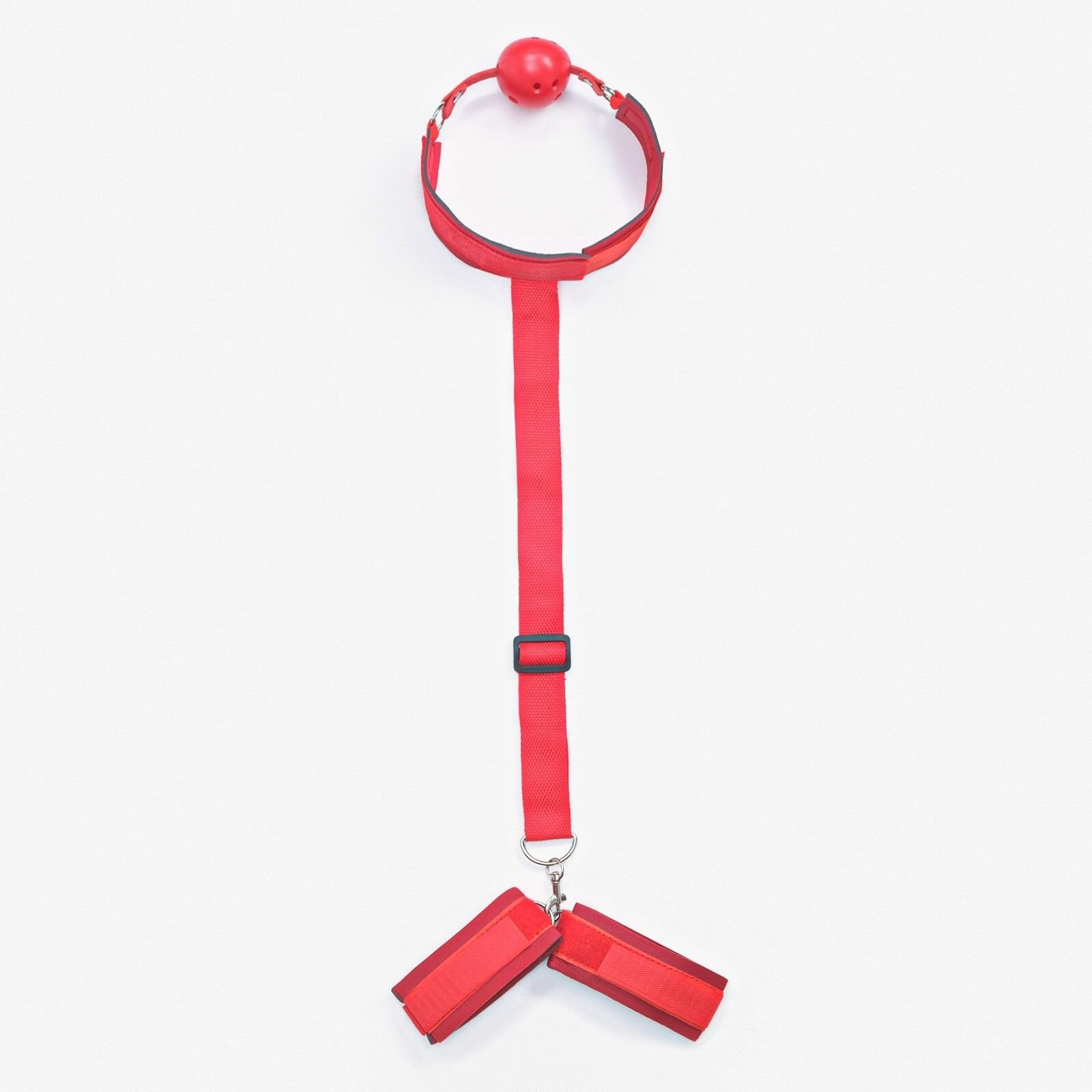 Фиксатор для рук с кляпом, красный