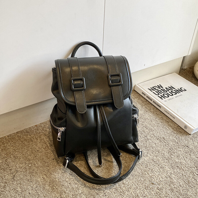 Рюкзак Sense of Large-Capacity Bag, искусственная кожа, черный