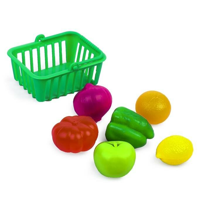 Набор игрушечных продуктов №13 с корзинкой (7 элементов) Полесье 66749/PC