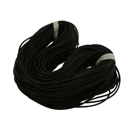 Шнур резиновый без отверстия, около 7мм, черный, 1 метр