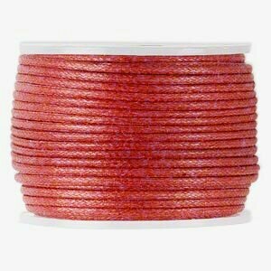 Шнур хлопковый вощеный, около 2мм, красный, 5 метров