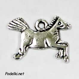 Фурнитура для бижутерии Подвеска Конь 0003843 серебряный цвет 18x14 мм, цена за 10 шт.