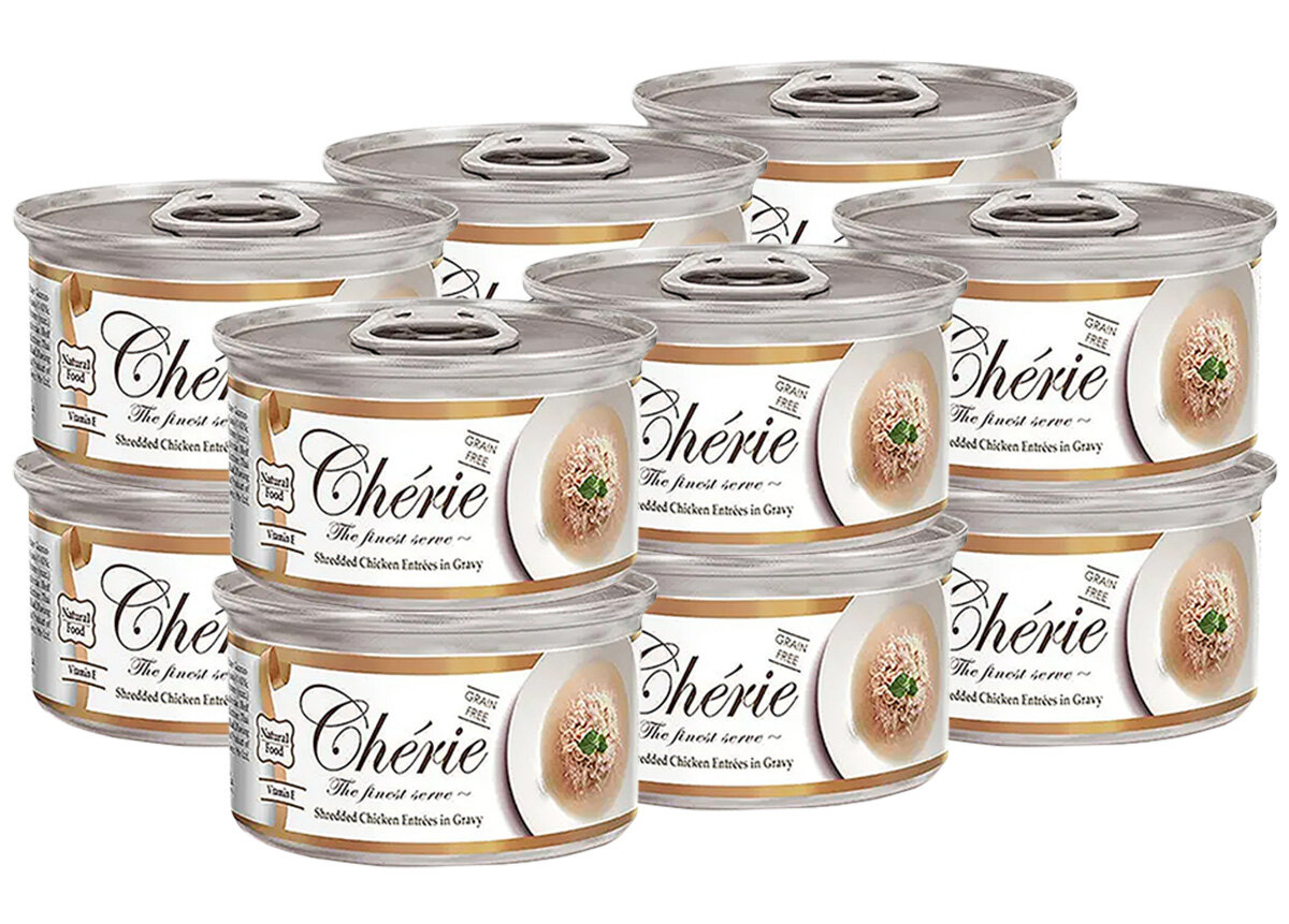 PETTRIC CHERIE GRAIN FREE CHICKEN беззерновые для взрослых кошек с курицей в подливе банка 80 гр 80 гр х 12 шт