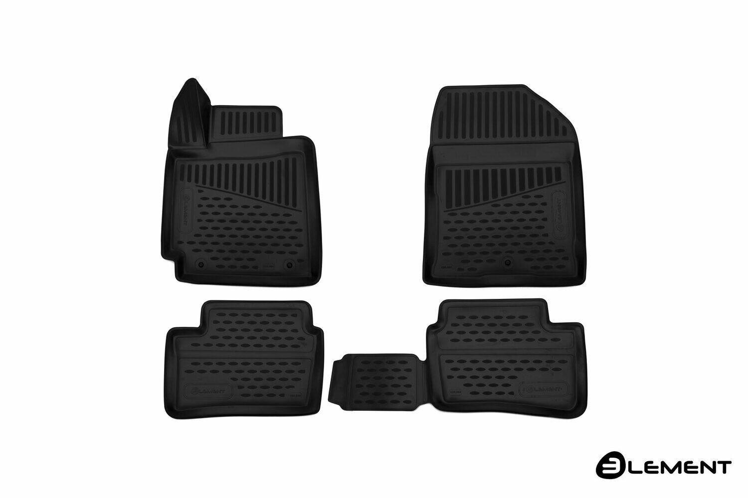 Коврики Standard, 3D в салон KIA Picanto, 2017- , хб, 4 шт. (полиуретан, чёрные) Element. ELEMENT3D2564210