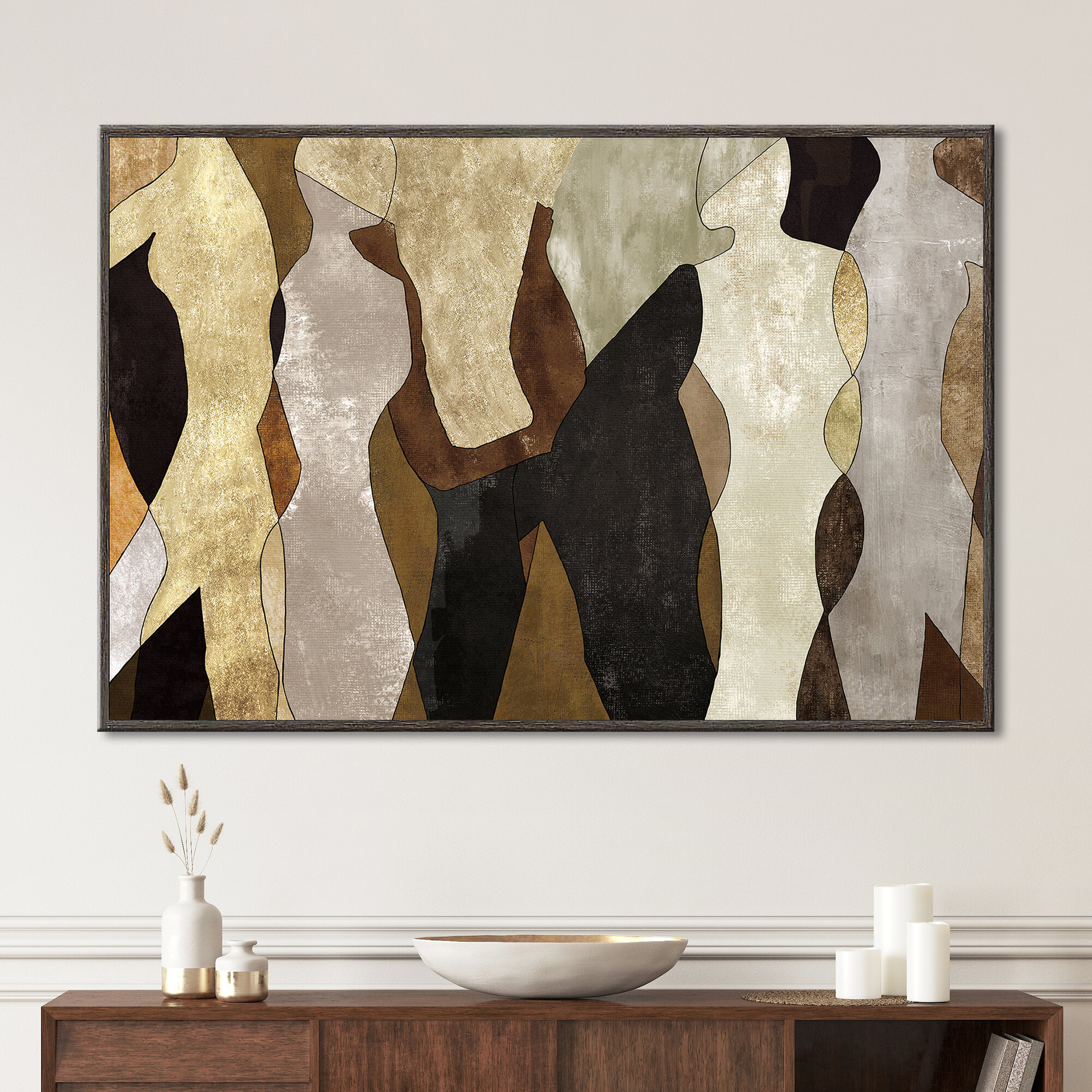 Картина на стену для интерьера в раме "Соприкосновение", 60х89 см, Графис