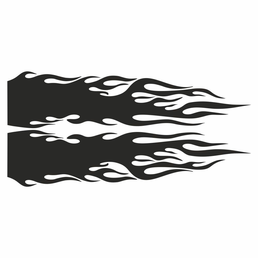 Наклейка "Пламя - 300х150мм", черная (плоттер), Арт рэйсинг