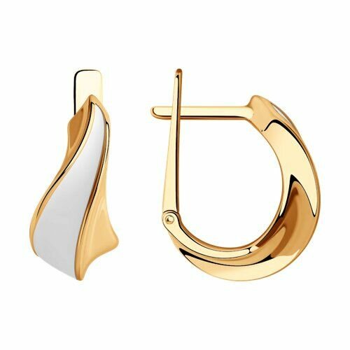 Серьги, серебро, 925 проба, золочение, эмаль