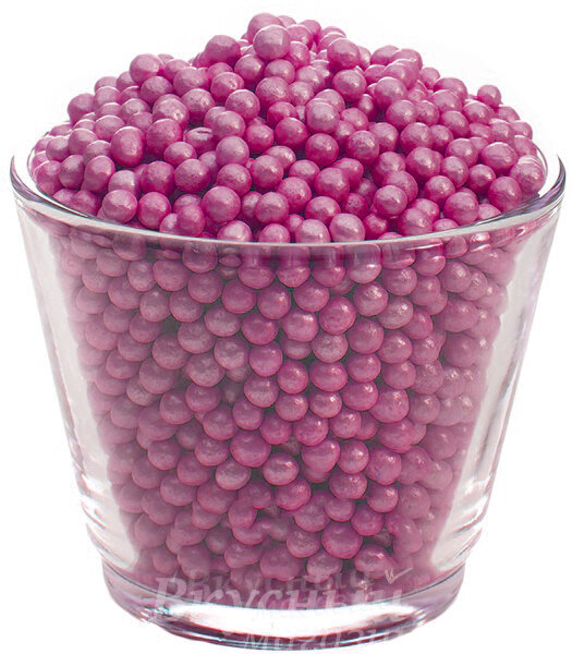 Декор Шарики Малиновый перламутр 3 мм. Сладкий мишка Sweet bear, 250 гр. (Набор из 3 шт.)